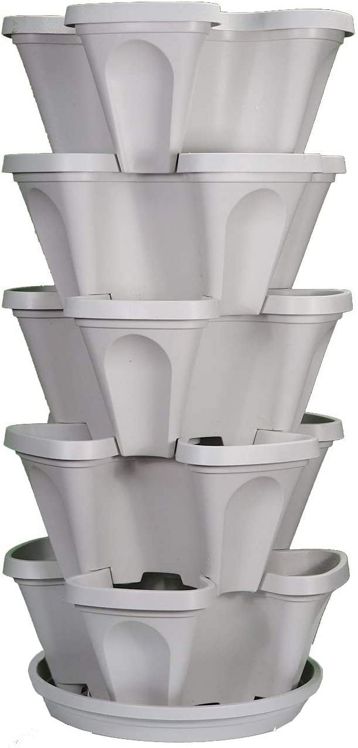 Stacky 5-Tier 13 inch Wide - (Stone Color) Strawberry Herb Garden ...