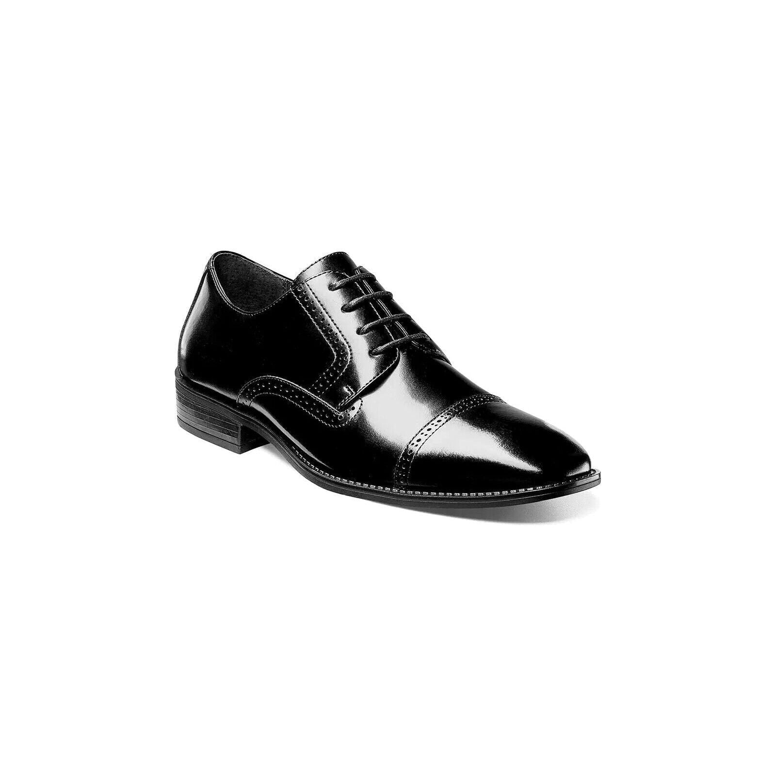 Stacy Adams Abbott Cap Toe Oxford Leather Shoes Black Comfortable 20159 ...