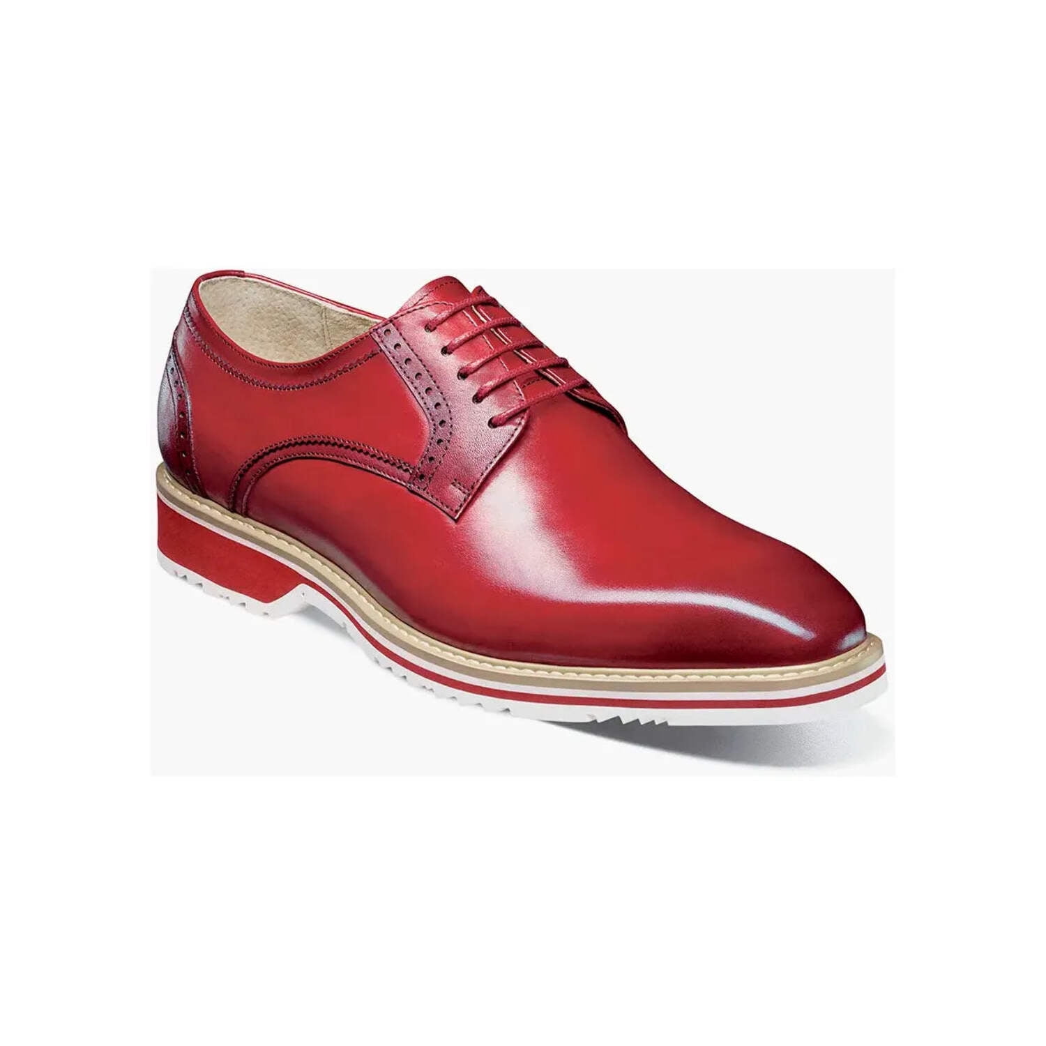 Stacy Adams Barringer Plain Toe Oxford Walking Shoes Red 25722-600 ...