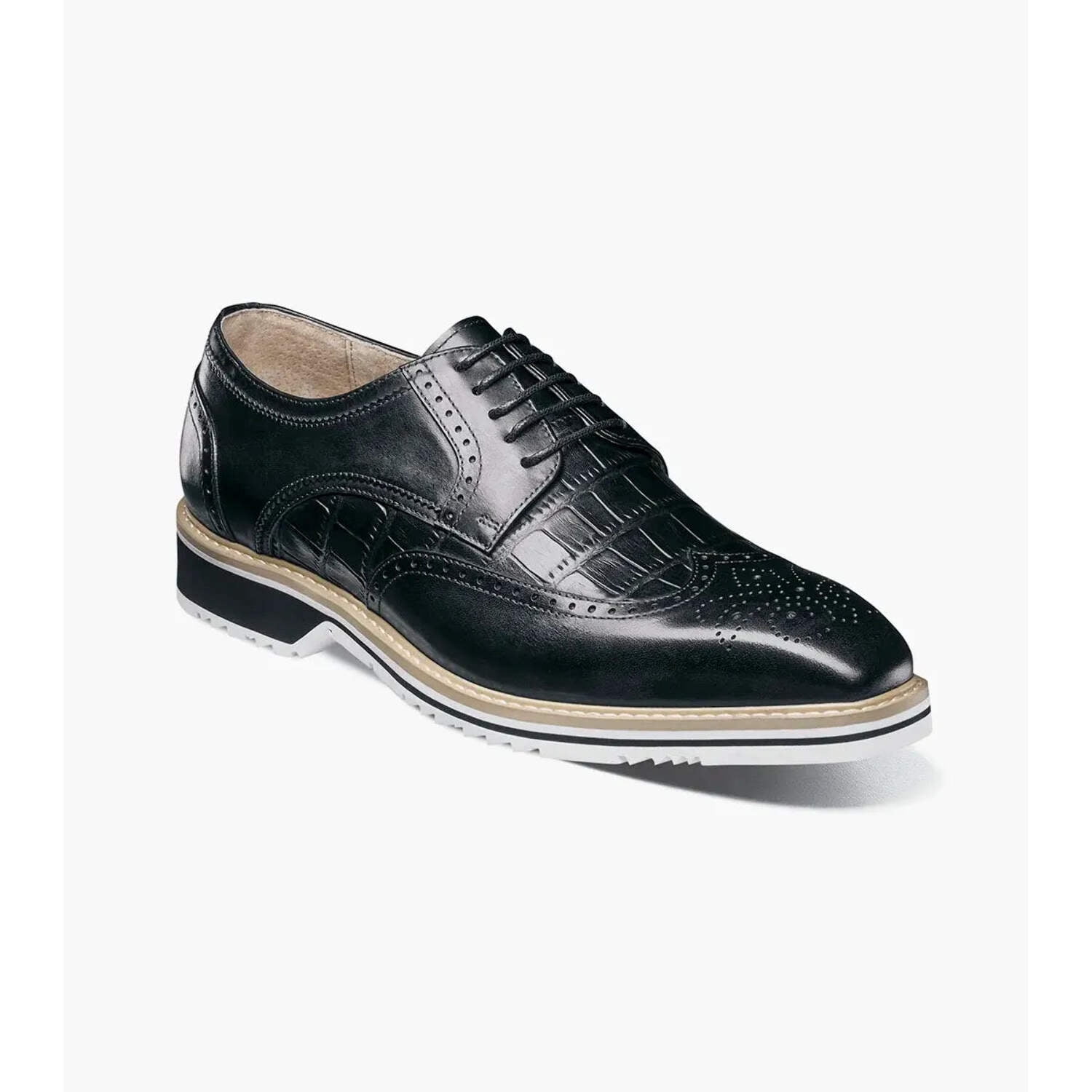 Stacy Adams Beaumont Wingtip Oxford Men's Shoes Black 25723-001 ...
