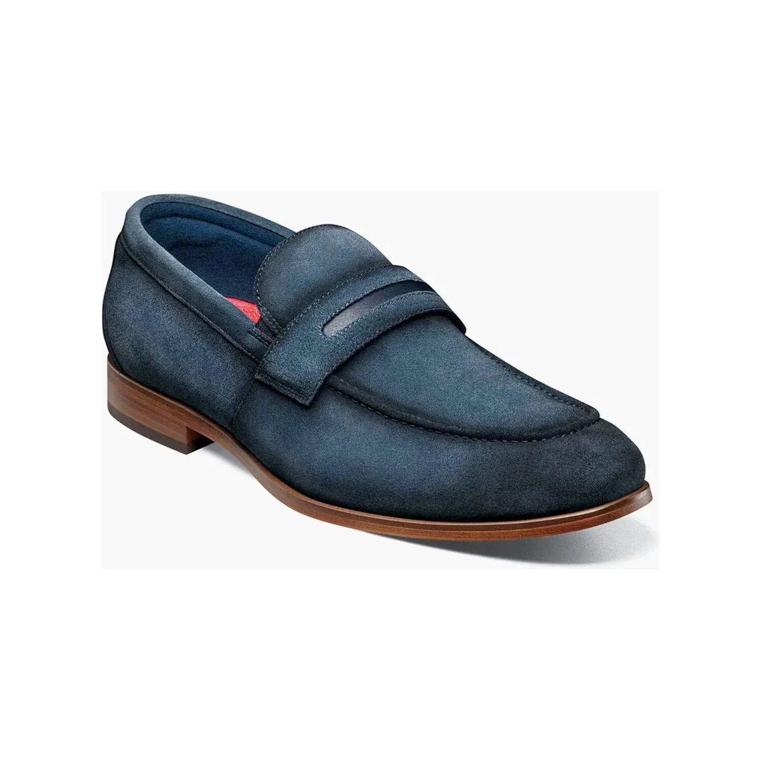 Stacy Adams Burke Moc Toe Saddle Slip On Dressy Shoes Navy Suede 25676 ...