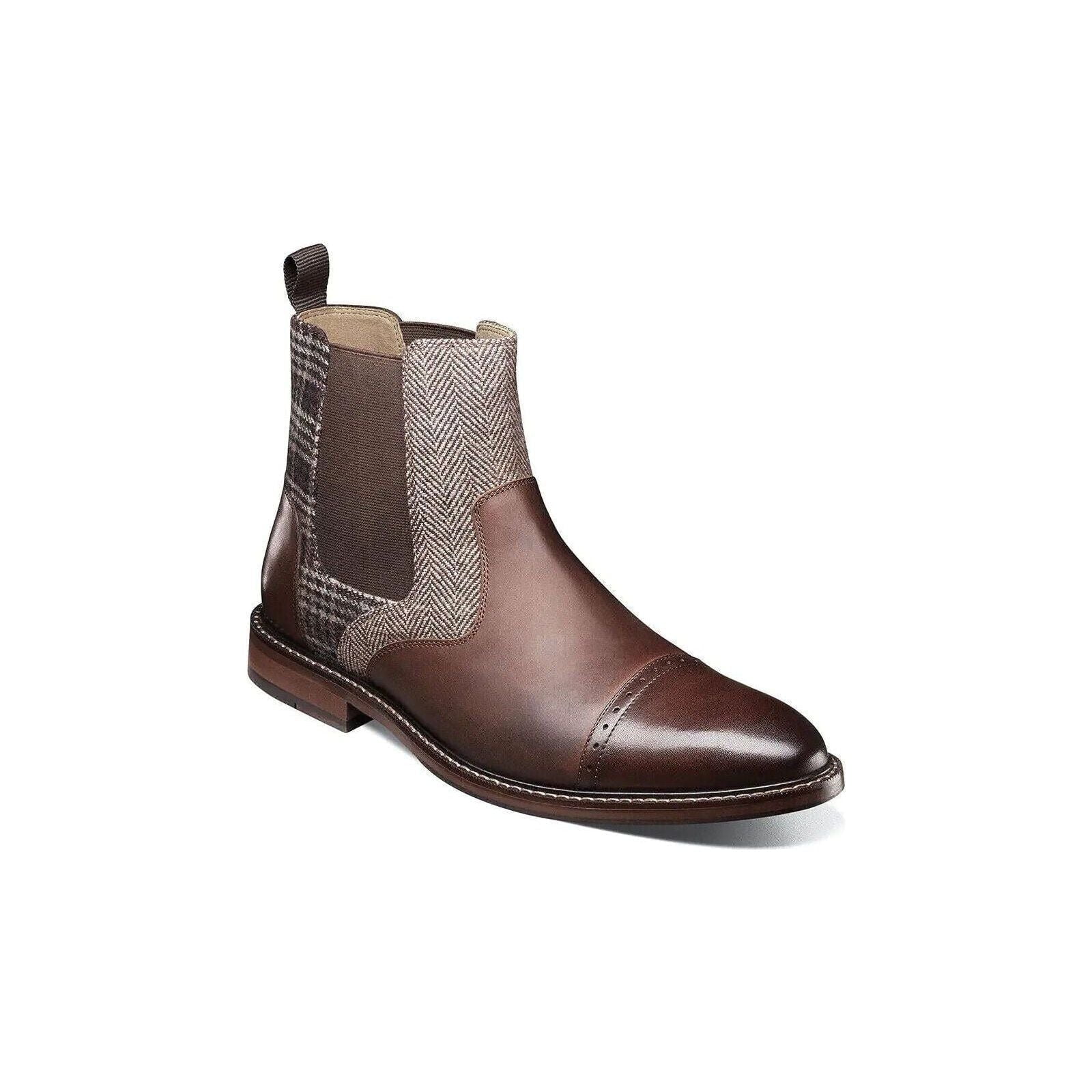 Stacy Adams Finney Cap Toe Chelsea Boot Smooth Leather Multi Brown ...
