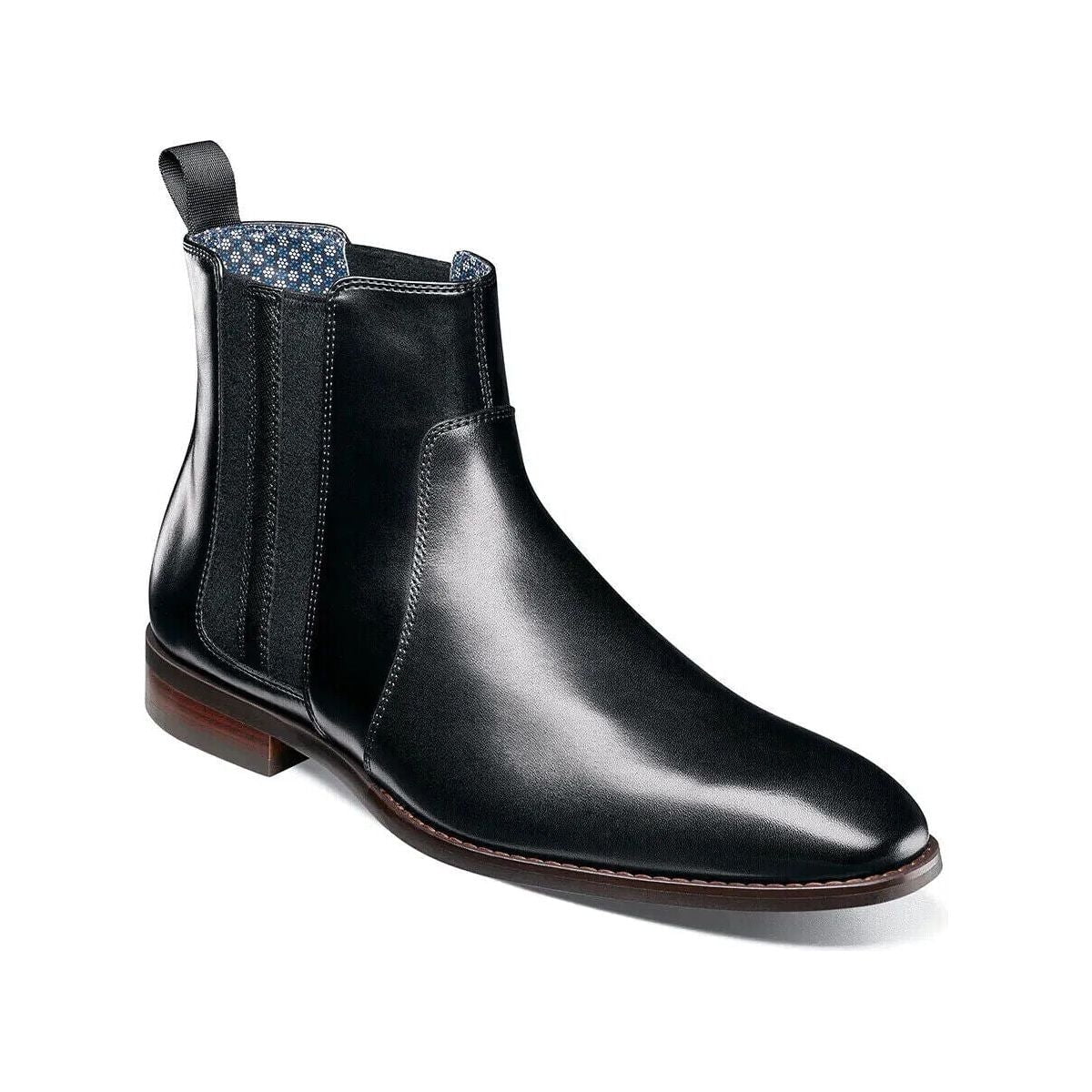 Stacy Adams Kalen Plain Toe Chelsea Boot Rich Leather Black 25629-001 ...
