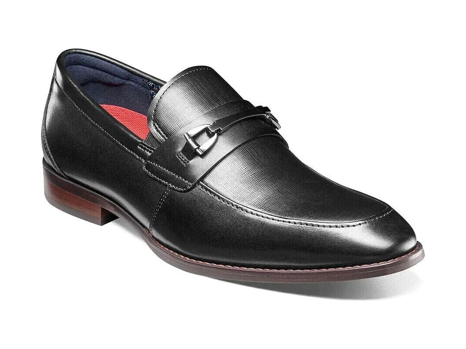 Stacy Adams Kaylor Moc Toe Bit Slip On Leather Dress Shoes Black 25572-001 - Walmart.com