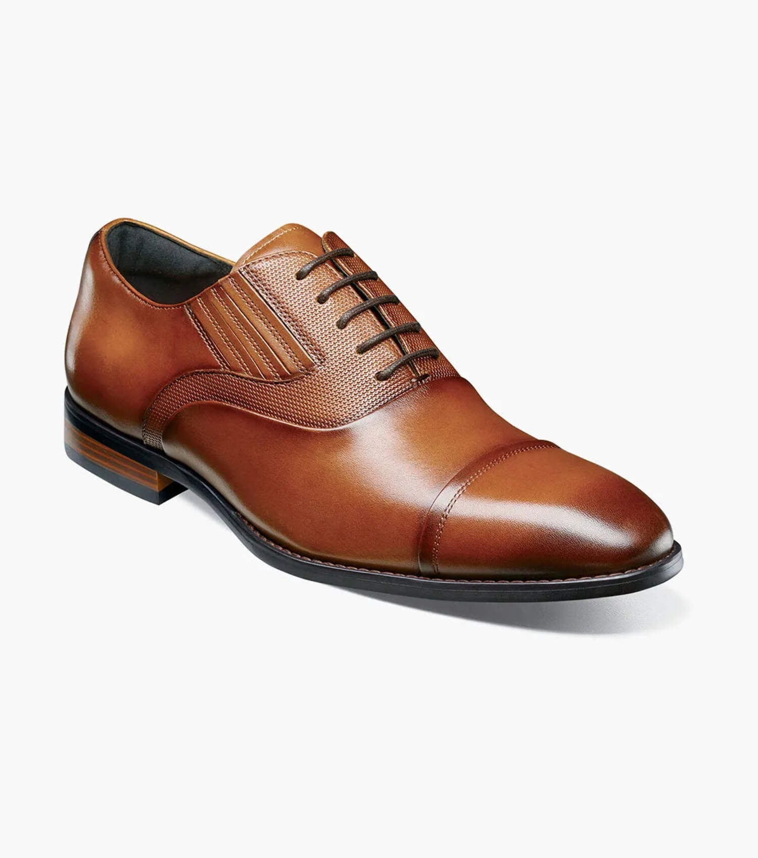 Stacy Adams Lucas Cap Toe Oxford Dress Shoes Cognac 25766-221 - Walmart.com