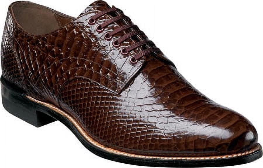 Stacy Adams Madison Anaconda Print Leather Mens Shoes Brown Biscuit ...