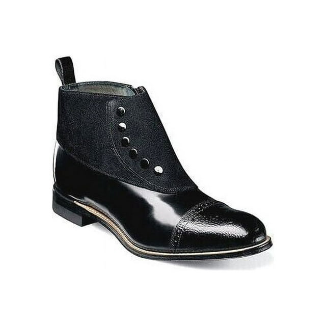 Stacy Adams Madison Side Zip Demi Boot Suede Leather 00083-001 Black ...