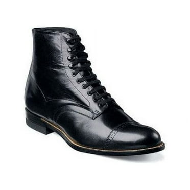 Men Stacy Adams Boot Madison Black White Biscuit Toe Zipper 00026-111 ...