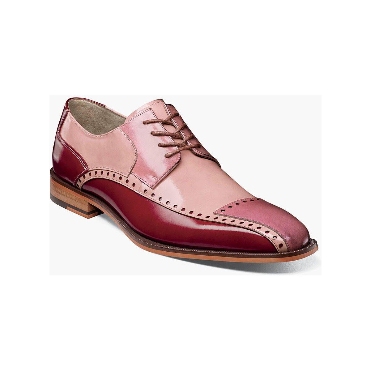 Stacy Adams Plaza Modified Cap Toe Oxford Shoes Leather Red Multi 25608 ...
