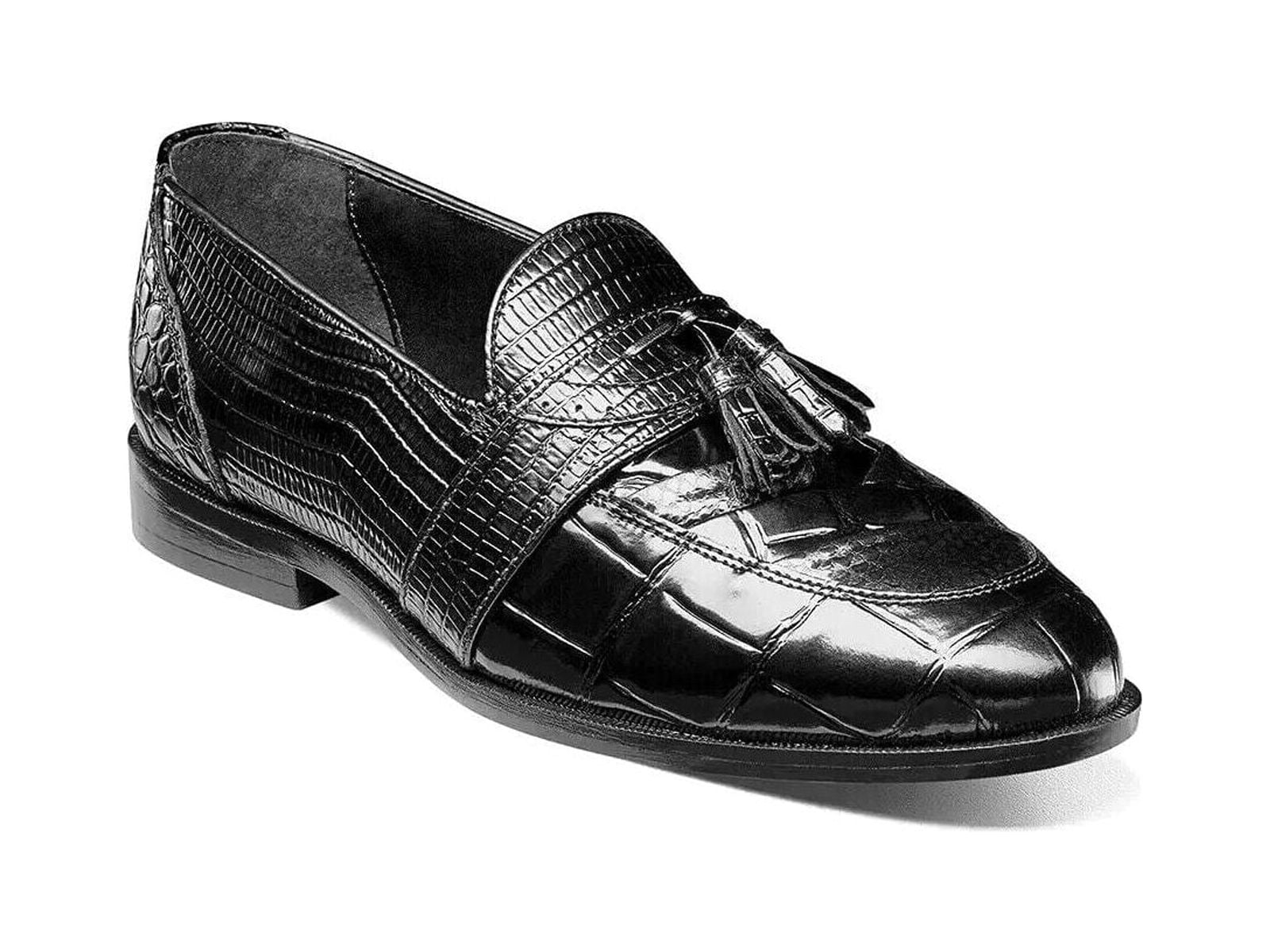 Stacy Adams Santana II Moc Toe Tassel Slip On Shoes Animal Print Black ...