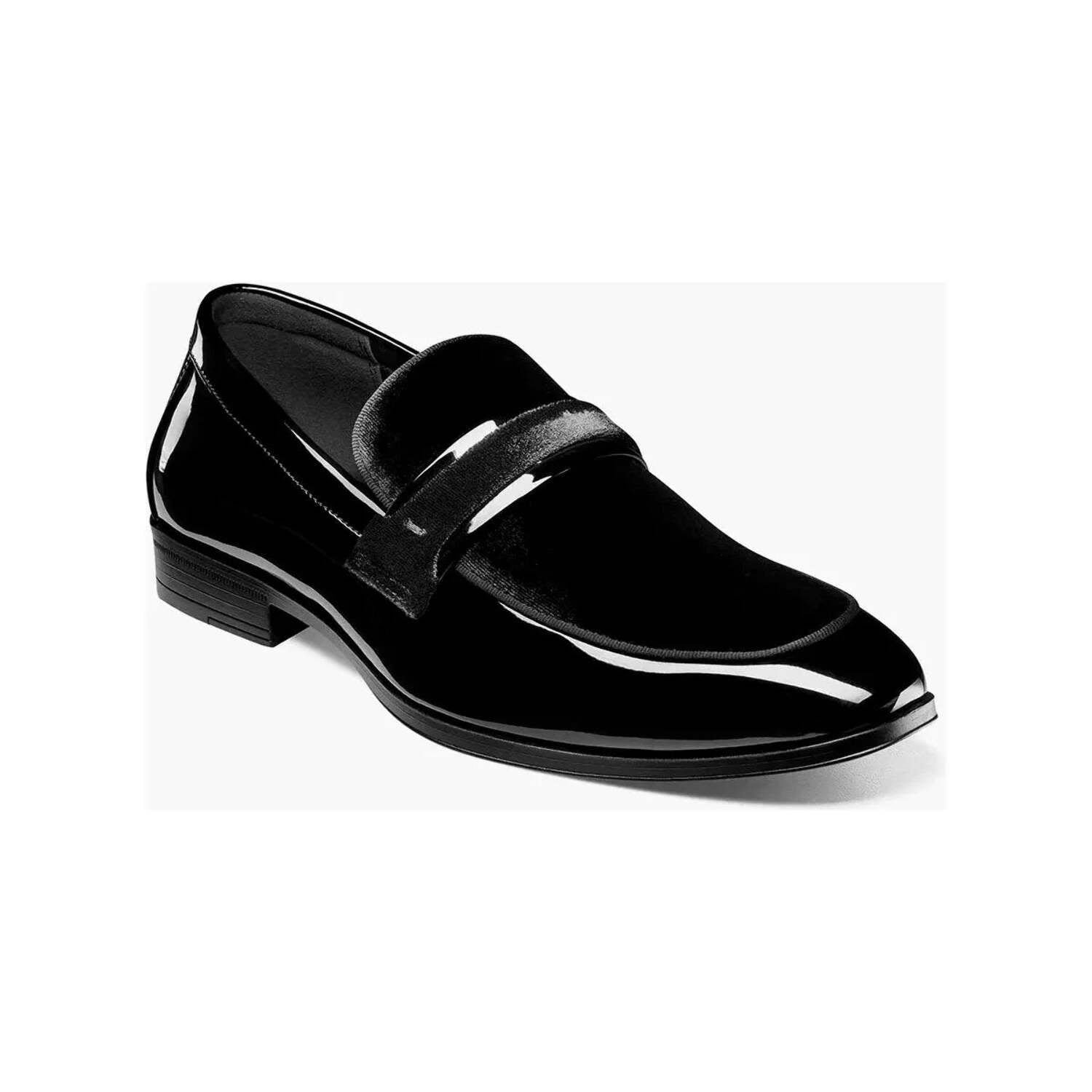 Stacy Adams Spratley Moc Toe Saddle Slip On Dress Shoes Black 25686-001 ...