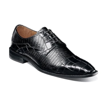 Mens Madison Anaconda Print Leather Stacy Adams Shoes Black 00055-001 ...