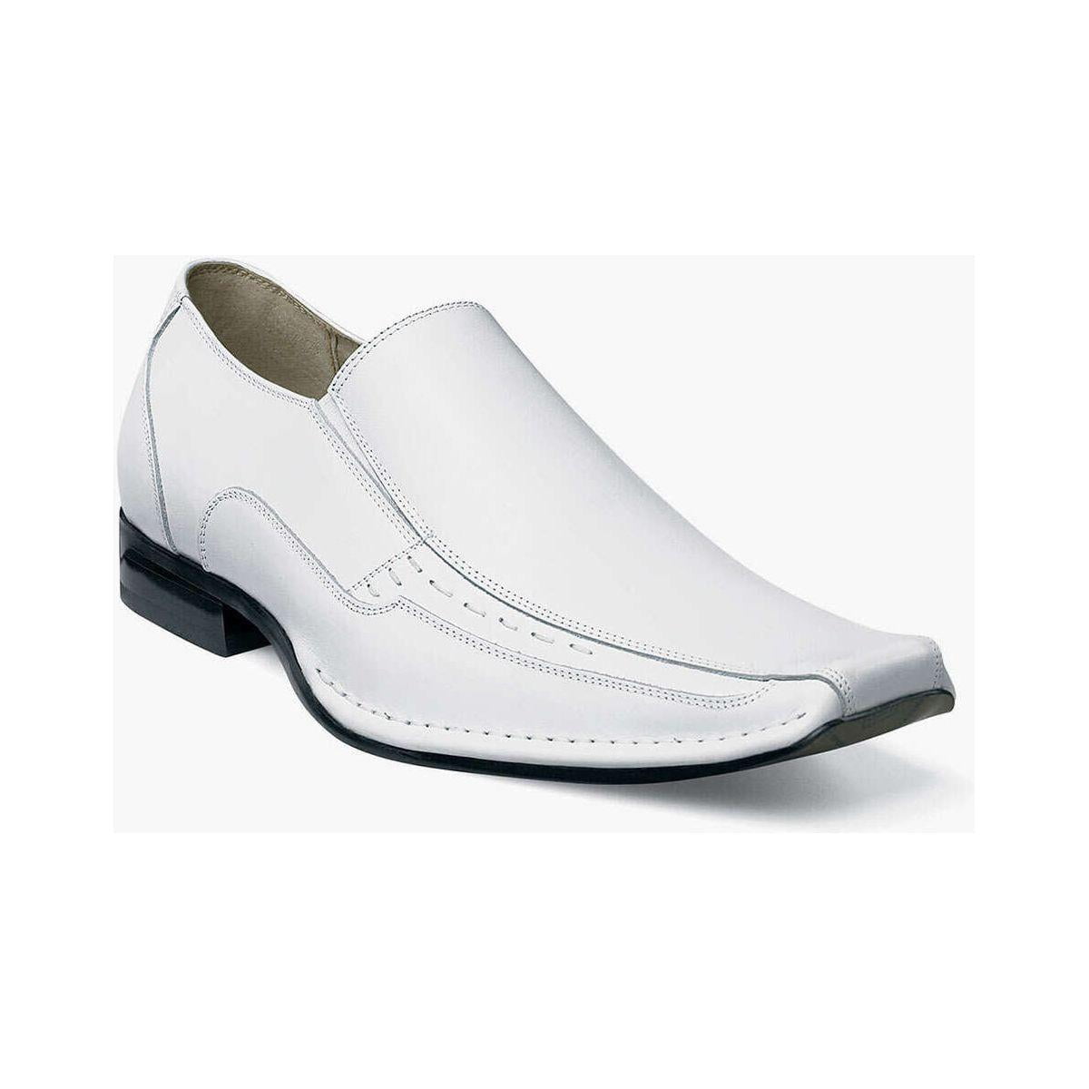 Stacy Adams Templin Bike Toe Loafer Shoes White 24507-100 - Walmart.com
