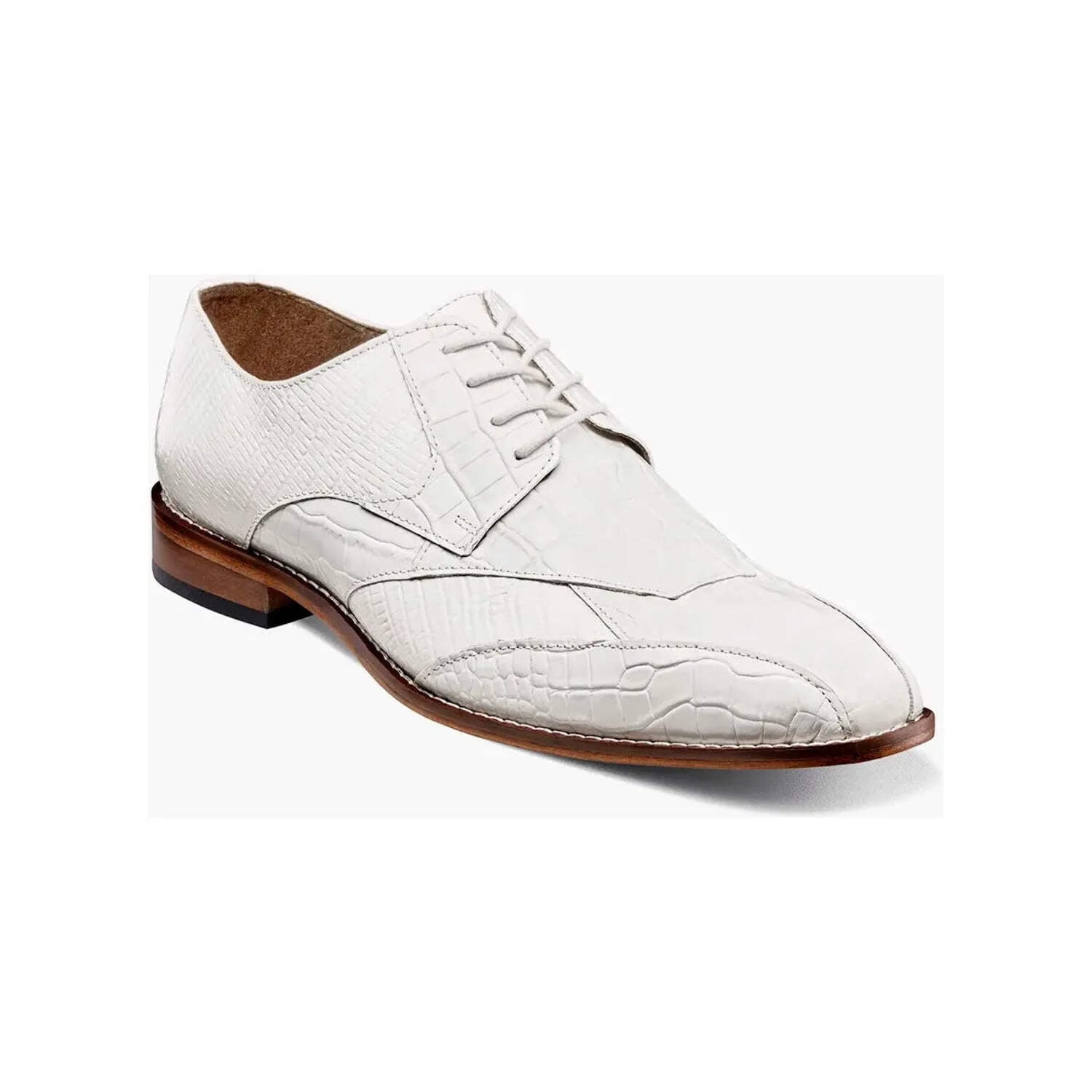 Stacy Adams Tristano Modified Bike Toe Oxford Shoes White 25694-100 ...