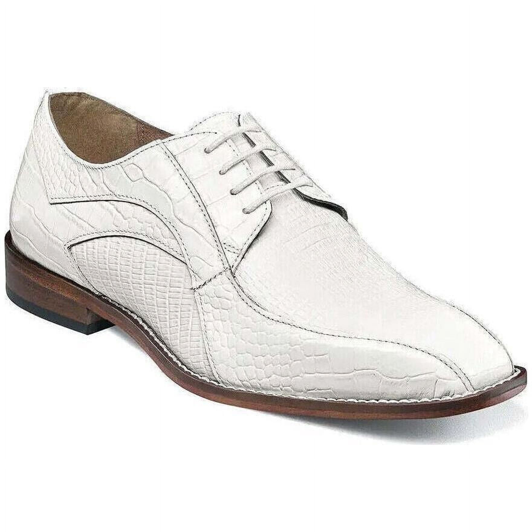 Stacy Adams Turano Bike Toe Oxford Croc Print Shoes White 25576-100 ...