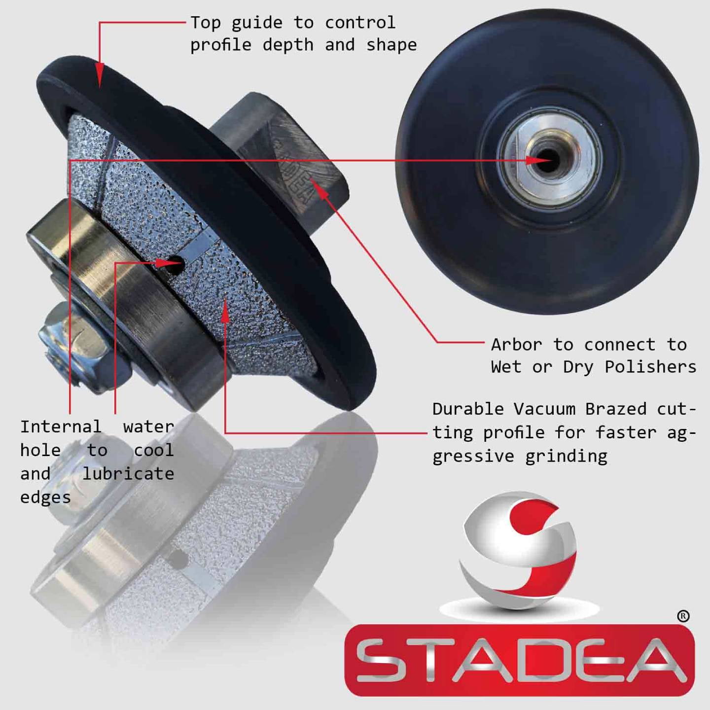Stadea Diamond Profile Wheel / Profile Grinding Wheel 45 degree / Bevel 10 MM 3/8" high for ...