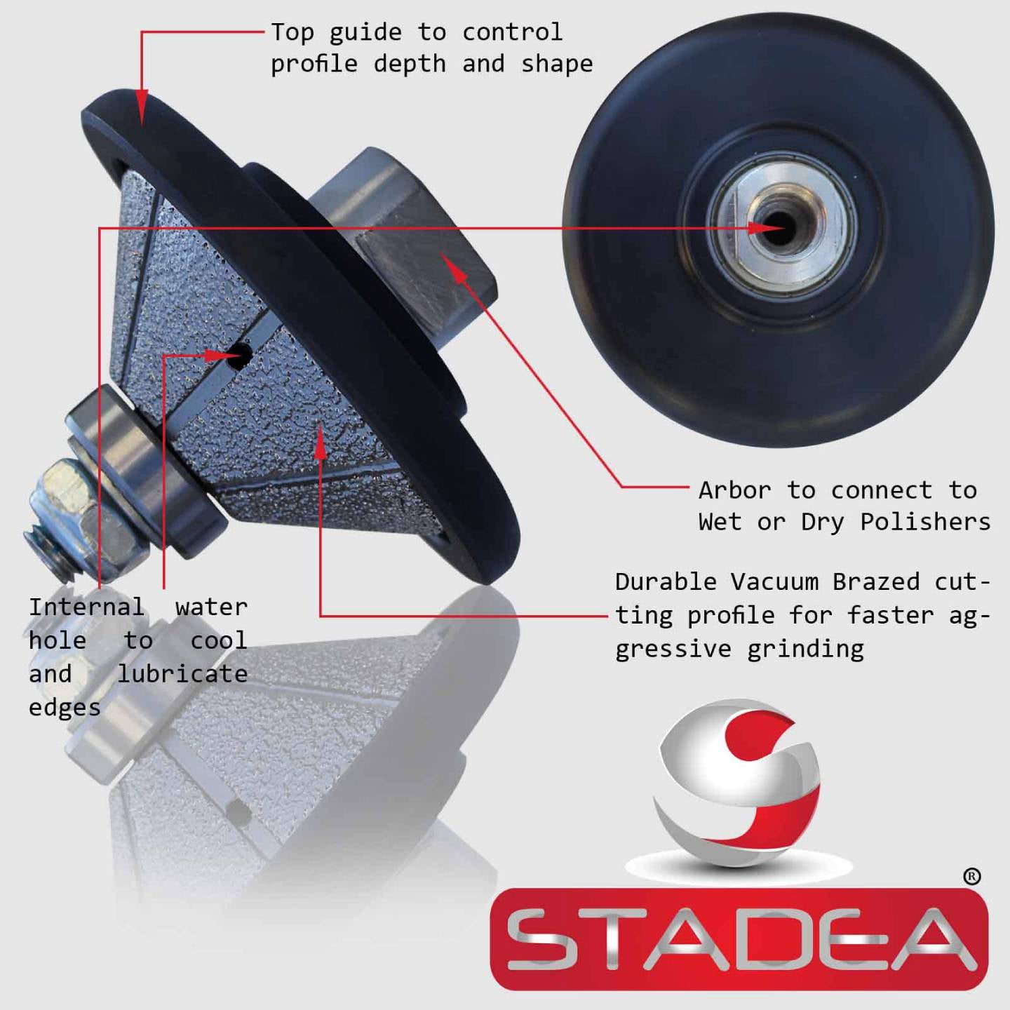 Stadea Diamond Profile Wheel / Profile Grinding Wheel 45 degree / Bevel 20 MM 3/4" high for ...
