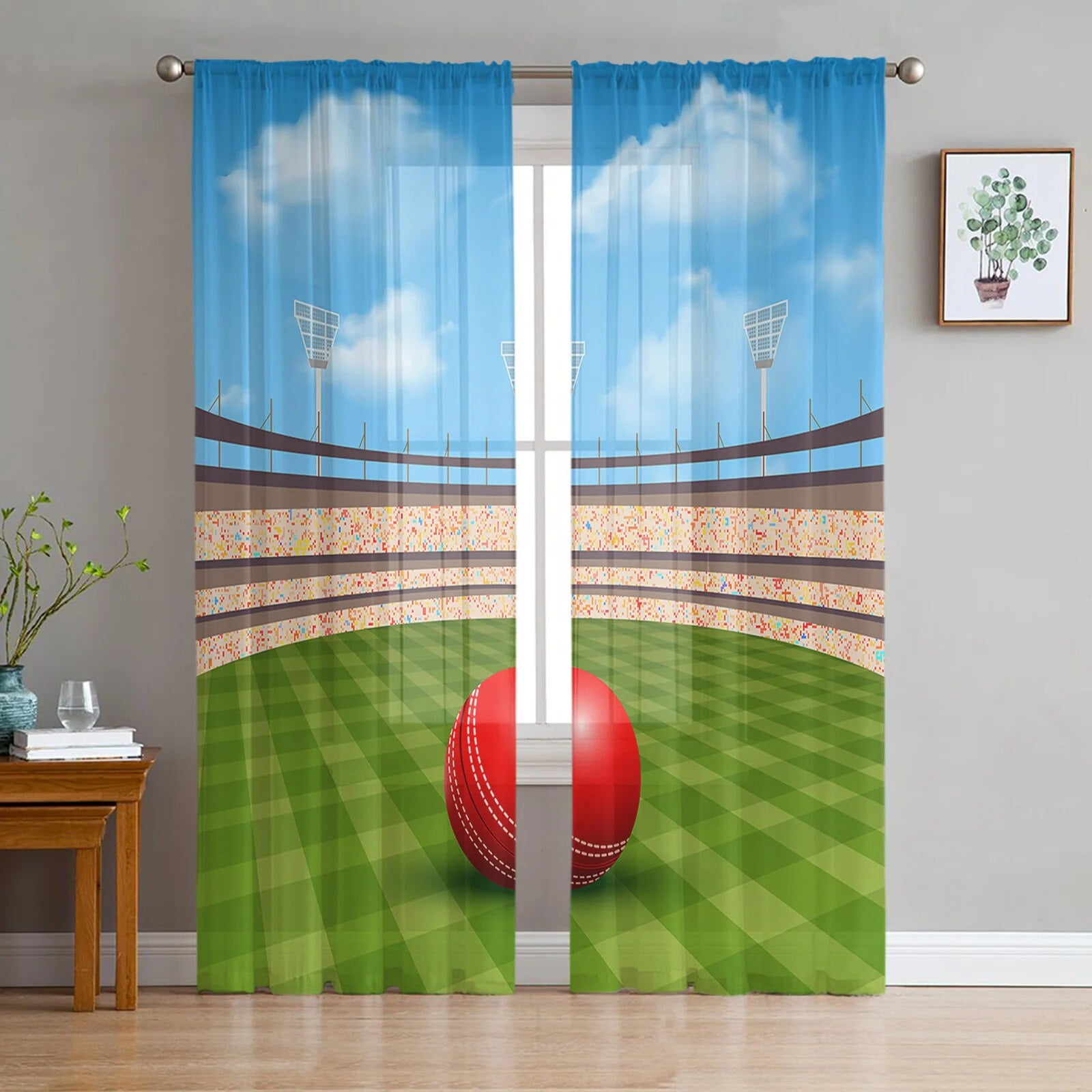Stadium Ball Modern Tulle Curtains for Living Room Bedroom Home Kitchen ...