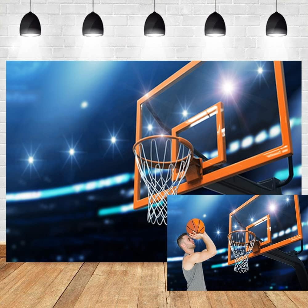 Stadium Basketball Hoop Photography Backdrop Indoor Sport Spotlights ...
