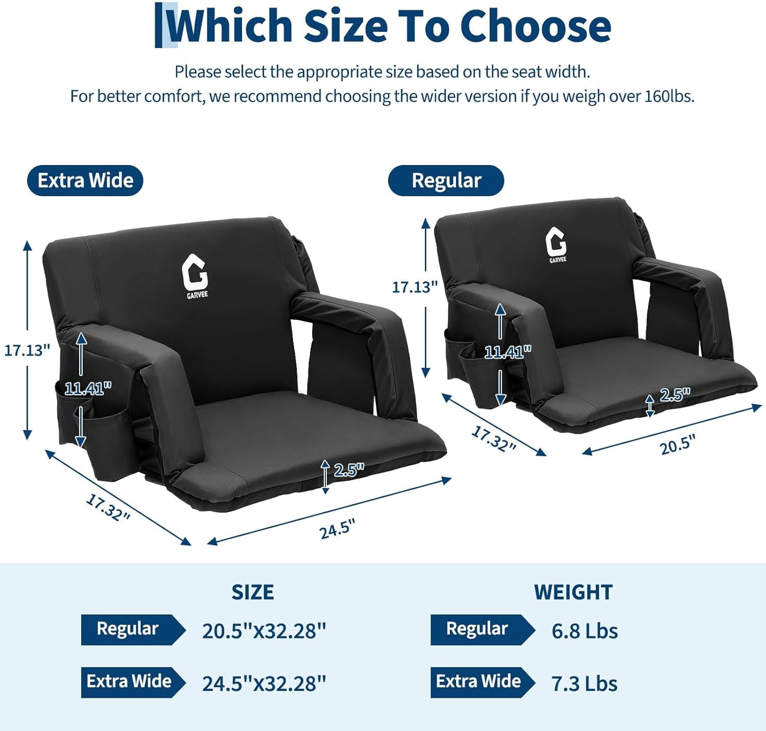 Stadium Seats with Back Support and Padded Cushion - Extra Wide ...
