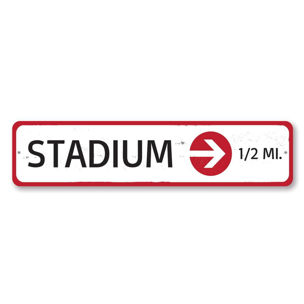 Stadium Sign, Directional Arrow Mileage Sign, Custom Destination Sign ...