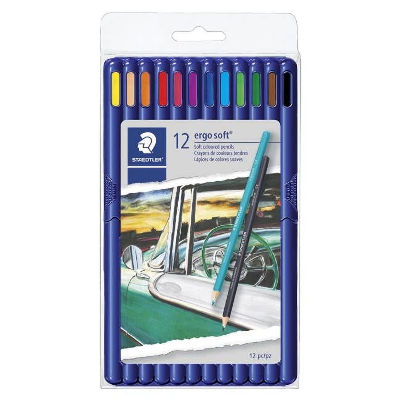 Staedtler 2003064 Ergosoft Triangular Colored Pencils, Assorted Color ...