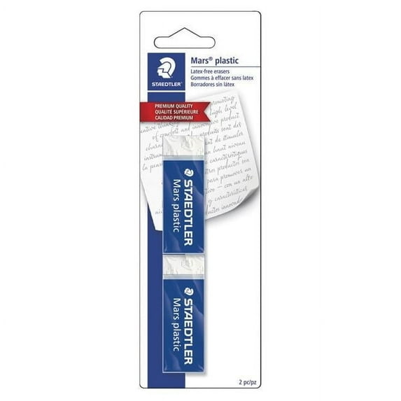 Staedtler Mars Plastic Eraser, 2 Each (52650BK2) - Walmart.com