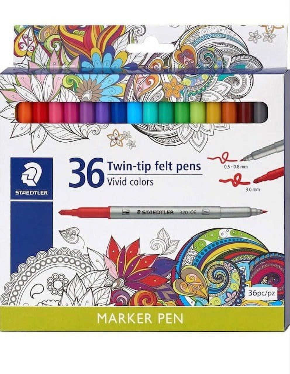 Staedtler 36 Twin Tip Felt Pens Vivid Colors - Walmart.com
