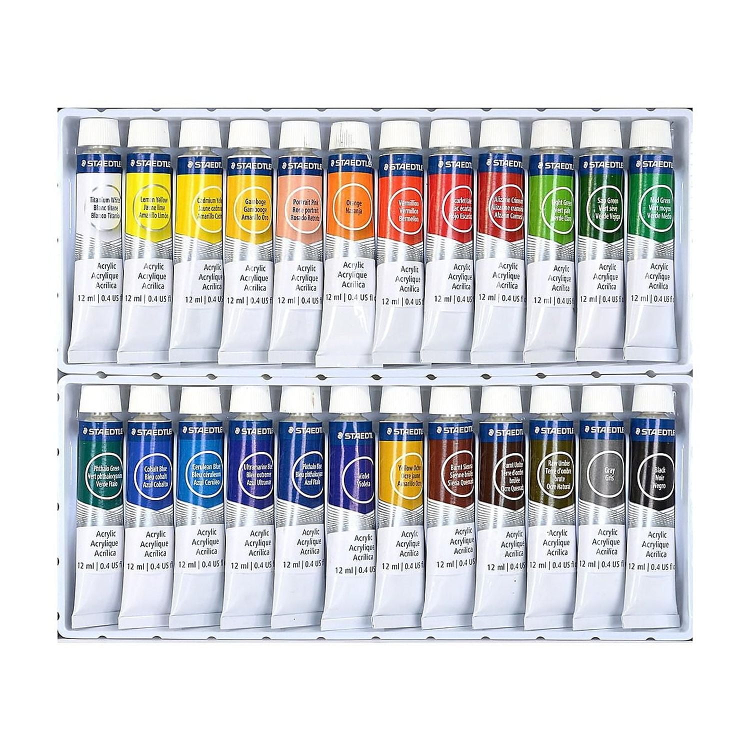 Staedtler Acrylic Paints Assorted Colors Set Of 24 21977 - Walmart.com