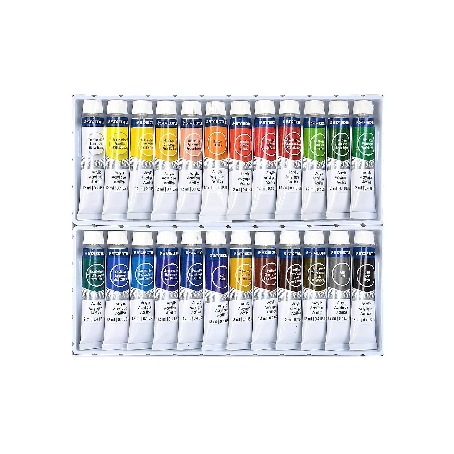 Staedtler Acrylic Paints Assorted Colors Set Of 24 21977 - Walmart.com
