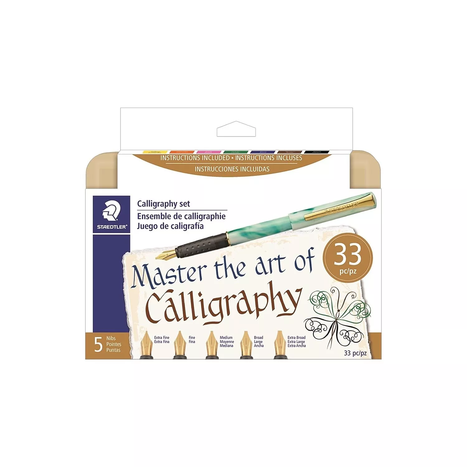 Staedtler Calligraphy Fountain Pen Set Assorted Colors Ink (899 SM5 NA ...