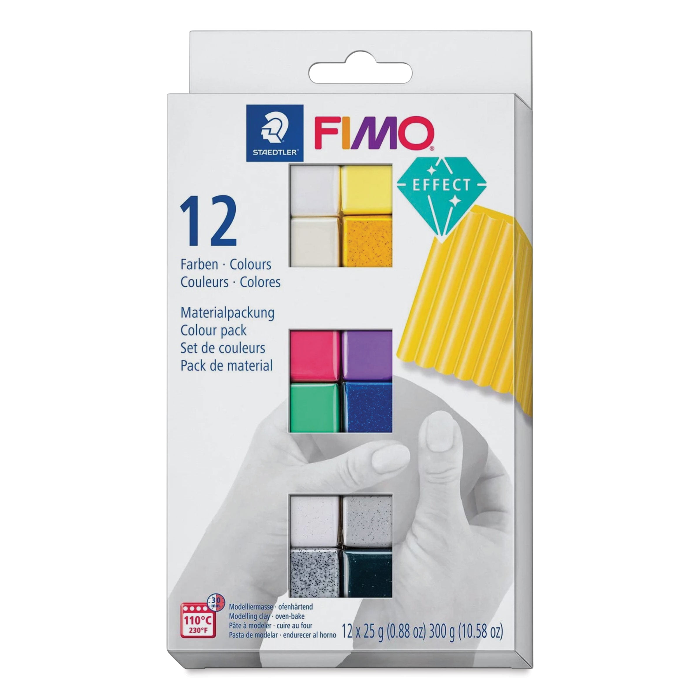 Staedtler Fimo Glitter Effect Polymer Clay - Assorted Colors, Set of 12 ...