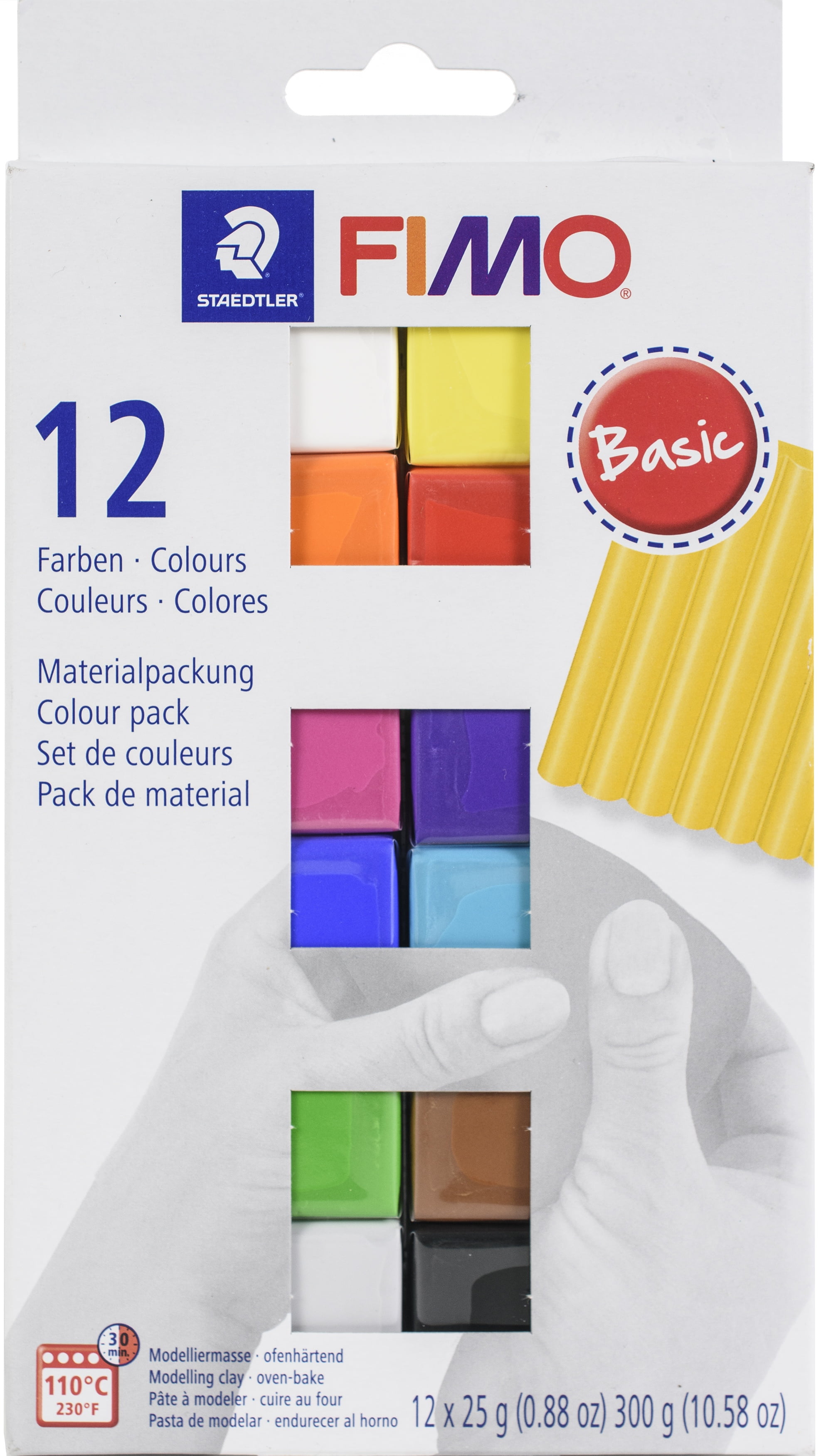 Staedtler Fimo Soft Polymer Clay - Basic Colors, Set of 12 - Walmart.com