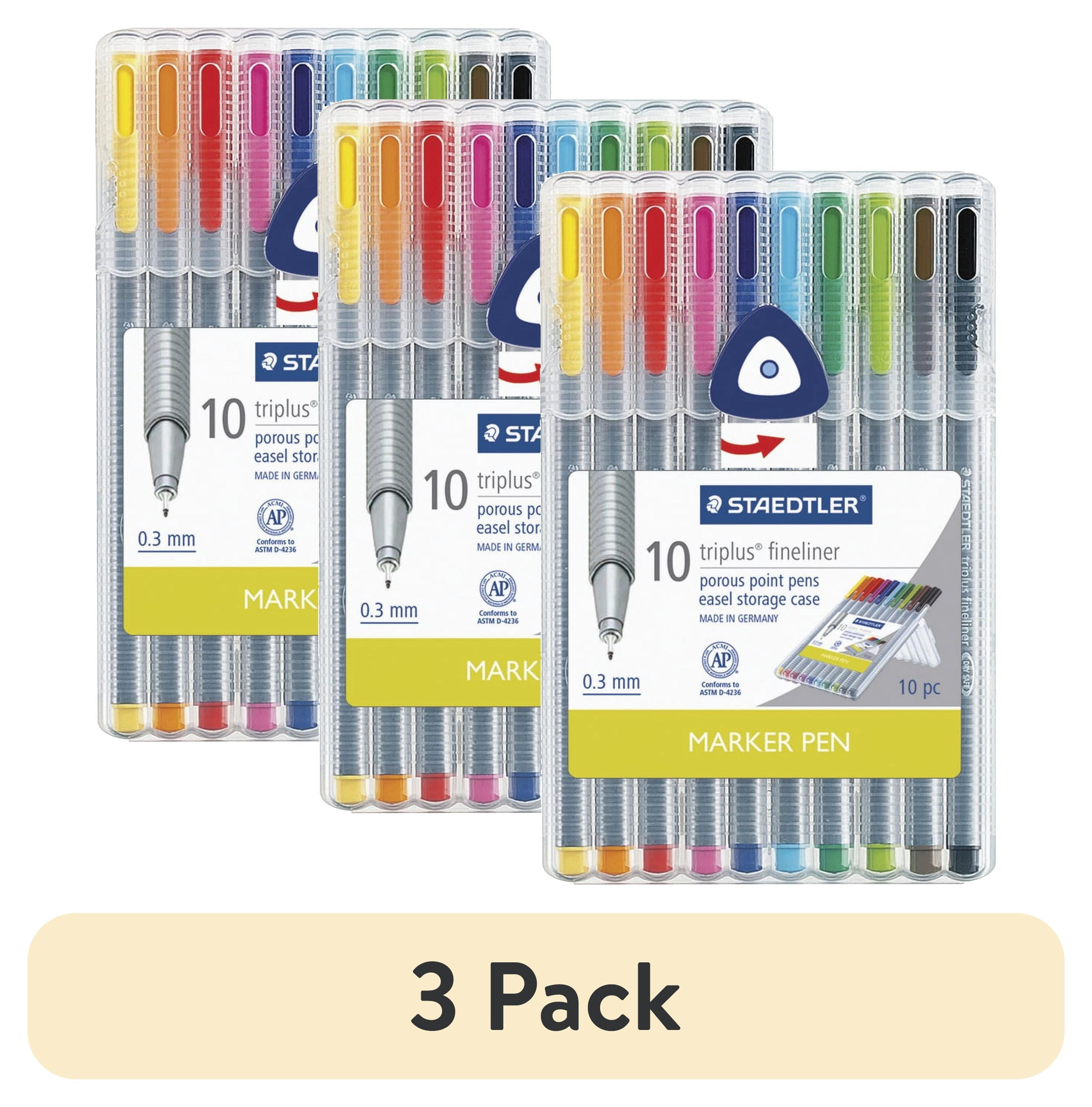 (3 pack) Staedtler Triplus Fineliner Pen Set, 10-Colors - Walmart.com