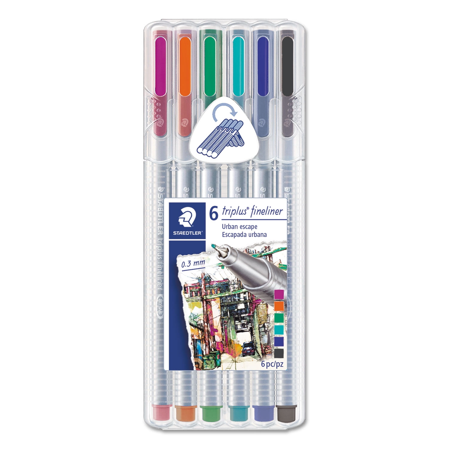 Staedtler Fineliner Stick Porous Point Pen 0.3mm Assorted Silver Barrel ...