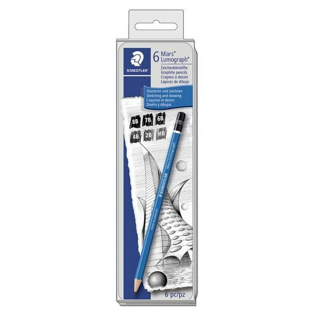 Staedtler-Mars Lumograph Drawing & Sketching Pencils, Set of 6 - Walmart.com