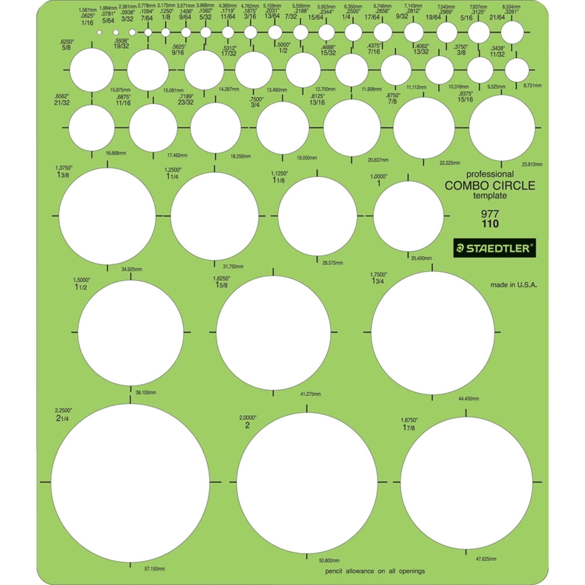 Staedtler® Mars® Template, Circle Combo - Walmart.com