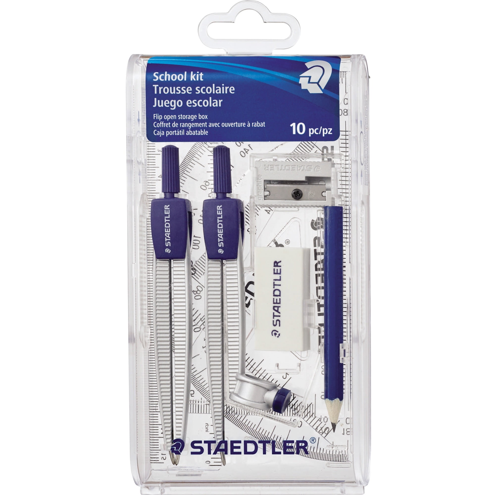 Staedtler, STD55060S3A6, 10-piece Math School Set, Blue,Silver ...