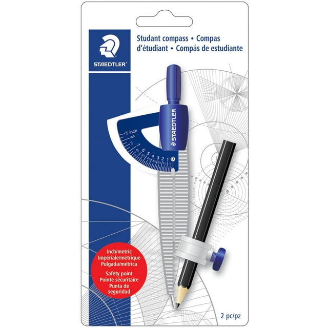 Staedtler, STD557SCBKA6, Student Compass with Pencil, 1 Each, Blue ...
