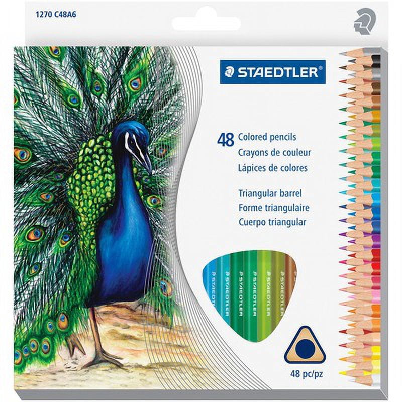 Staedtler Triangular Colored Pencil Set, 2.9 mm, H (#3), Assorted Lead ...