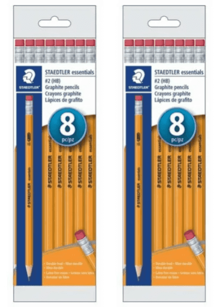 Staedtler Yellow Graphite Pencils Essentials HB #2 8-Count 2-pack - Walmart.com