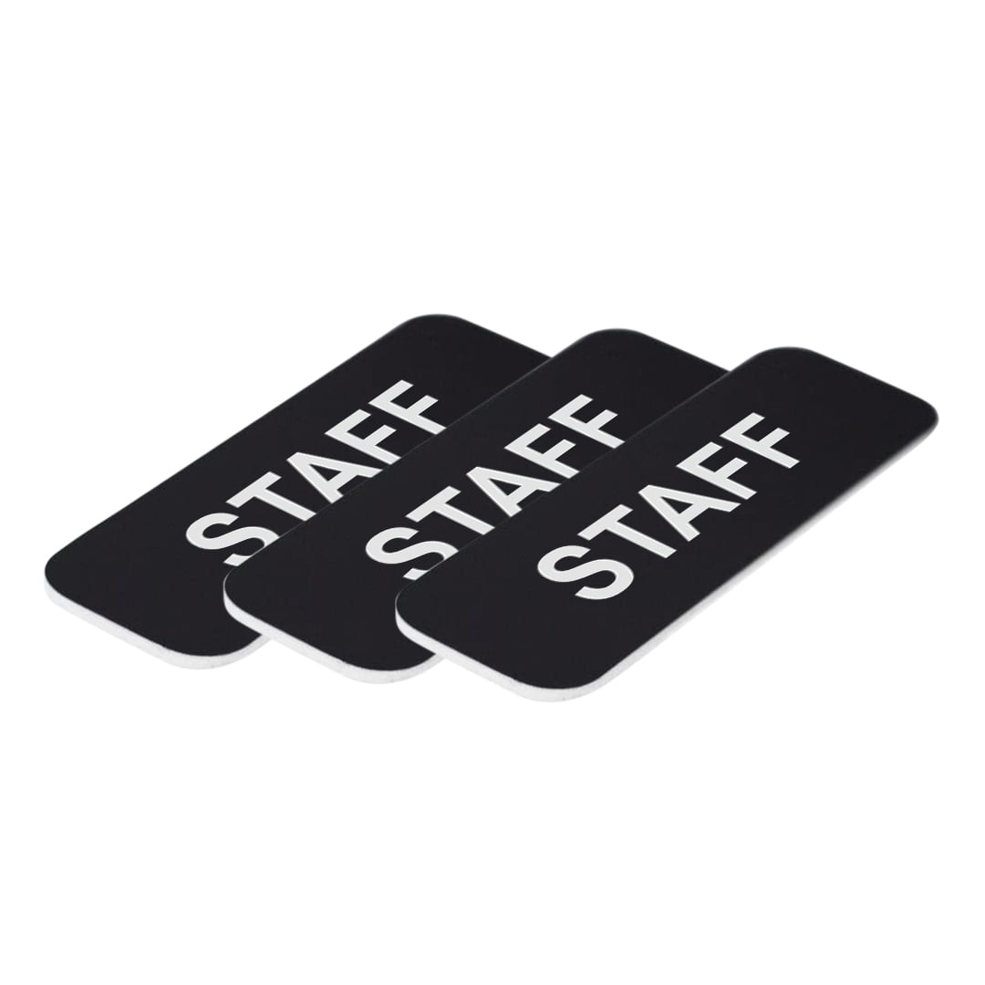 Staff 1 x 3" Name Tag, Black (3 Pack) - Walmart.com