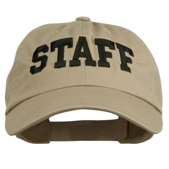 Staff Letter Embroidered Low Profile Washed Cap - Khaki OSFM - Walmart.com