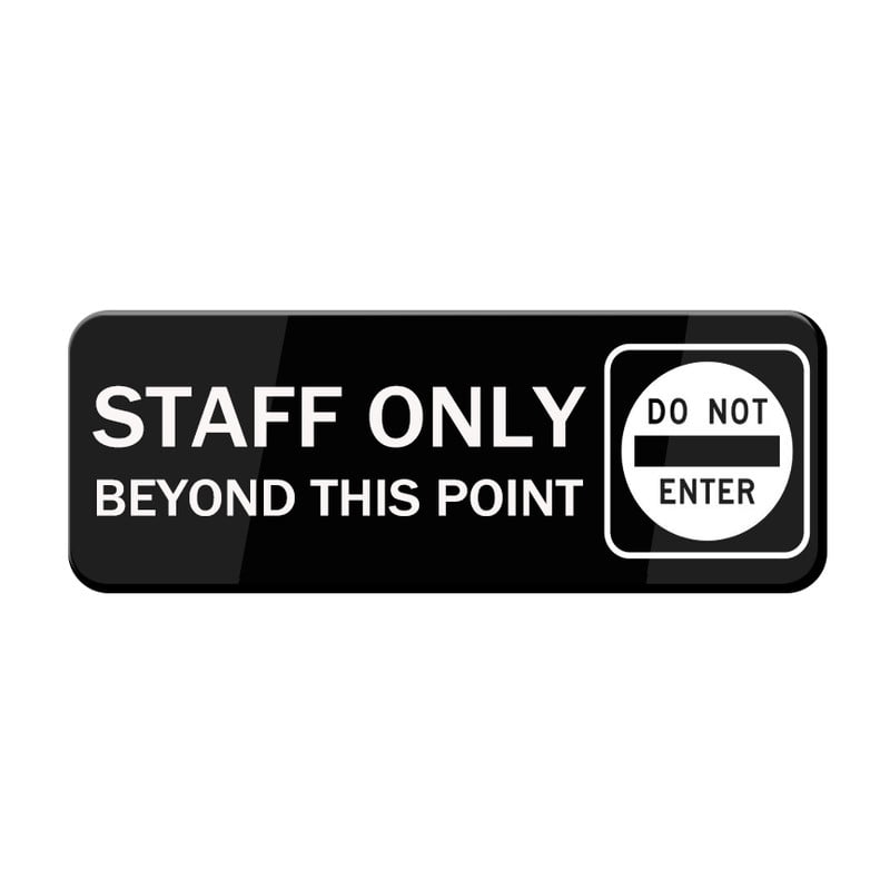 Staff Only Beyond This Point Sign For House (With Strong Adhesive Tape ...