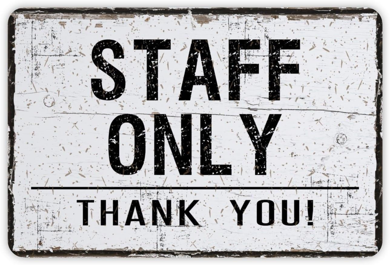 Staff Only Sign Vintage Wall Decor Aluminium Sign,24ja03sbB125, 6" x 8 ...