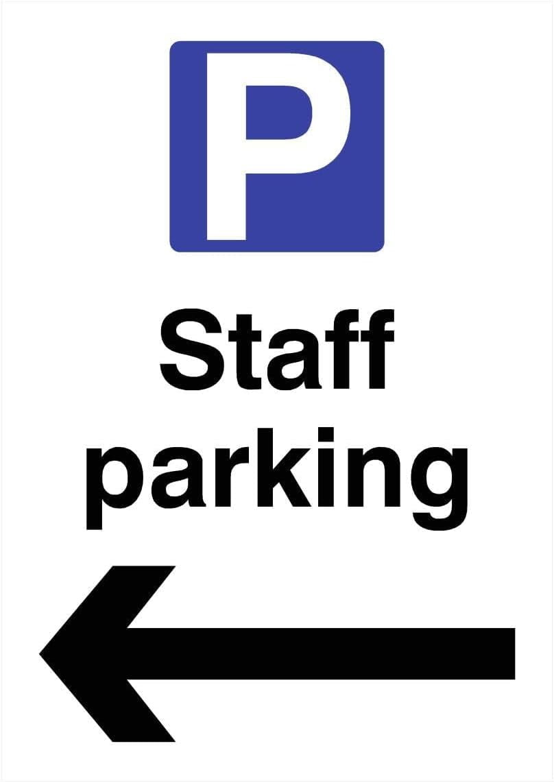 Staff Parking Left Arrow P Sign Parking Signs & Permits Metal Sign Tin ...