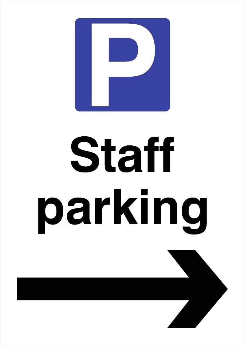 Staff Parking Right Arrow P Sign Parking Signs & Permits Metal Sign Tin ...