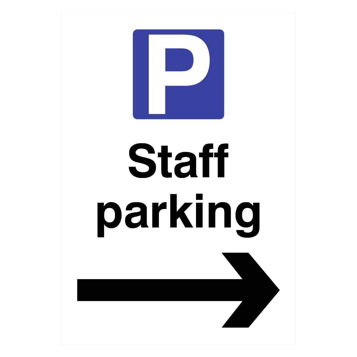 Staff Parking Right Arrow P Sign Parking Signs & Permits Metal Sign ...