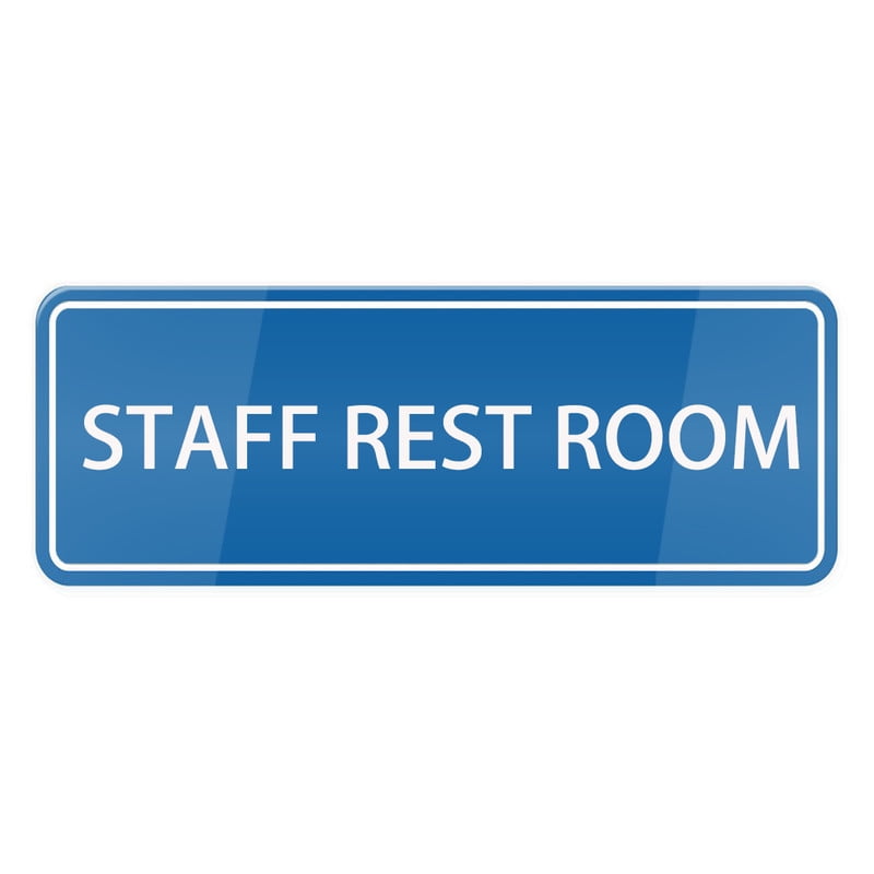 Staff Rest Room Sign, 10 X 3 Inch Acrylic Plastic Sign With Symbols ...