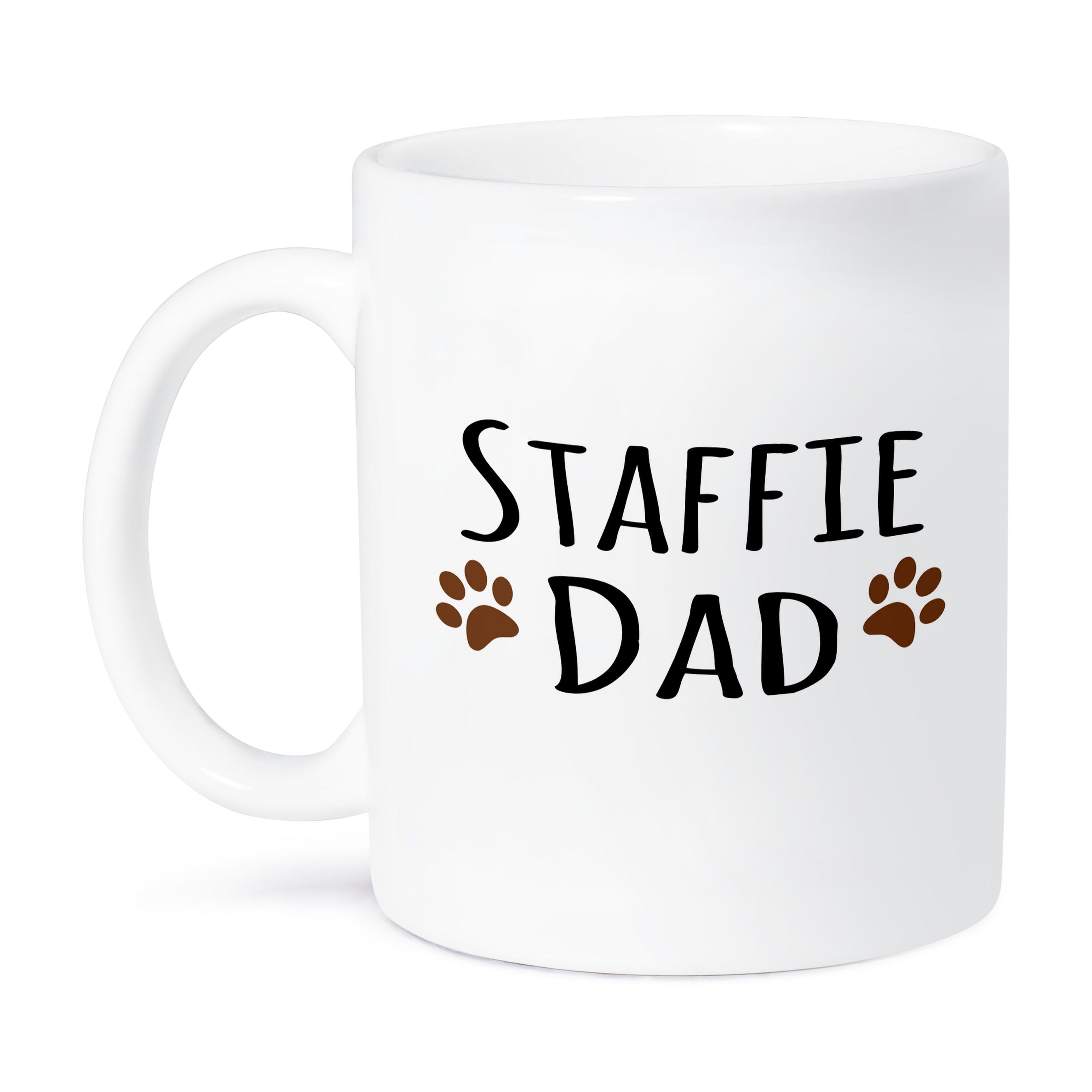 3dRose, Staffie Dog Dad - Staffordshire Bull Terrier - brown paw prints ...